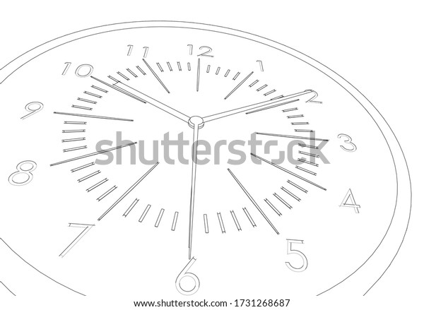 Clock Dial 3d Graphics Sketch Stock Vector (Royalty Free) 1731268687 ...