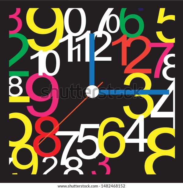 Clock Face Color On White Background Stock Vector (Royalty Free ...