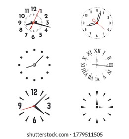 Clock Face Hands Roman Arabic Dial Stock Vector (Royalty Free ...