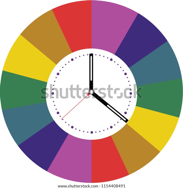 Clock Face Vector Color Stock Vector (Royalty Free) 1154408491 ...