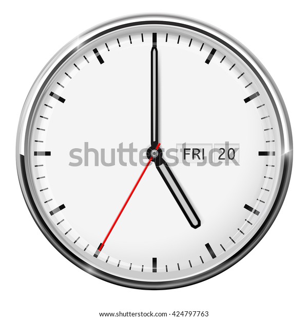 Clock Five Oclock Vector Illustration Isolated Stock Vector (Royalty ...