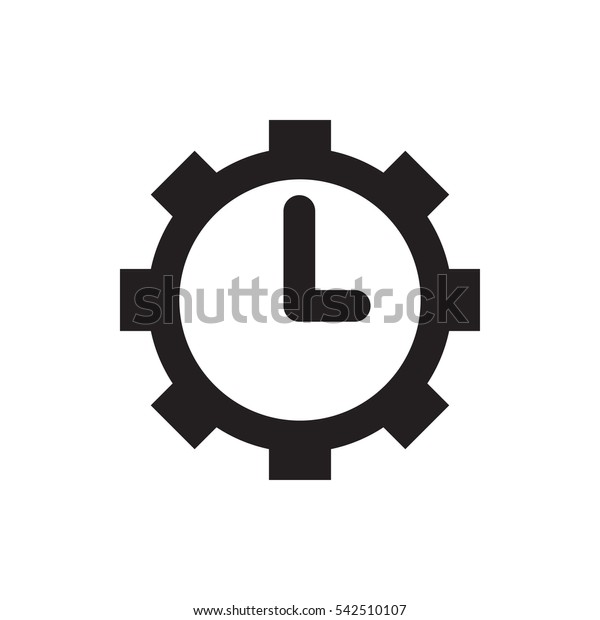 Clock Gear Icon Illustration Isolated Vector Stock Vector (Royalty Free ...
