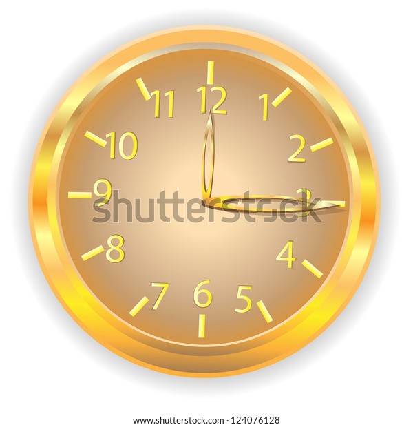 Clock Gold Color Numbers Pointers On Stock Vector (Royalty Free ...