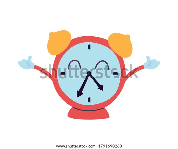Clock Happy Face Cartoon School Supplies Stock Vector (Royalty Free ...