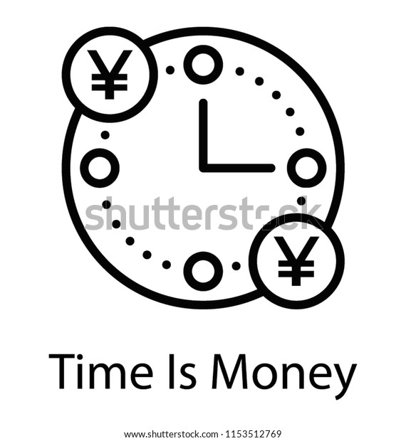 Clock Having Time Currency Symbol Denoting Stock Vector (Royalty Free ...