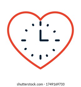 Clock Heart Shape Icon Over White Stock Vector (Royalty Free ...