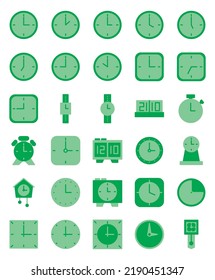 Clock Icon Collection White Color Background Stock Vector (Royalty Free ...
