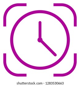 Clock Icon Purple Focus White Background Stock Vector (Royalty Free ...