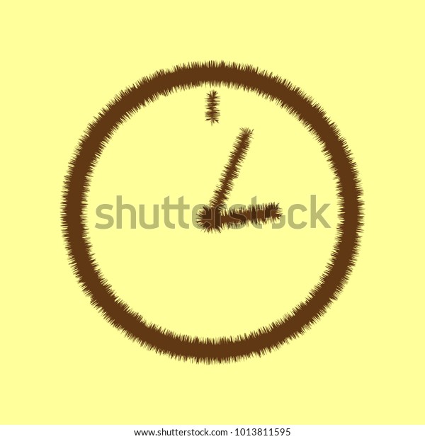 Clock Icon Time Icon Vector Brown Stock Vector (Royalty Free ...