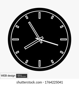 Clock Icon White Background Vector Illustration Stock Vector (Royalty ...
