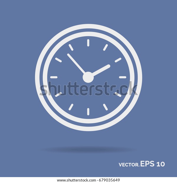 Clock Outline Icon White Color Isolated Stock Vector (Royalty Free ...