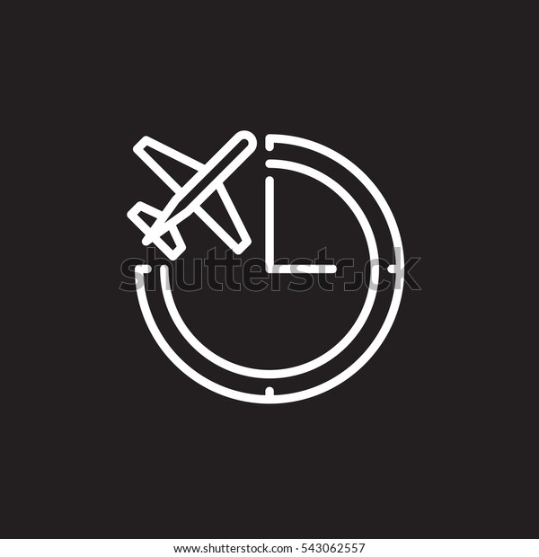 Clock Plane Line Icon Outline Vector Stock Vector (Royalty Free ...