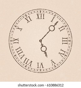 Clock Roman Numerals On Beige Background Stock Vector (Royalty Free ...