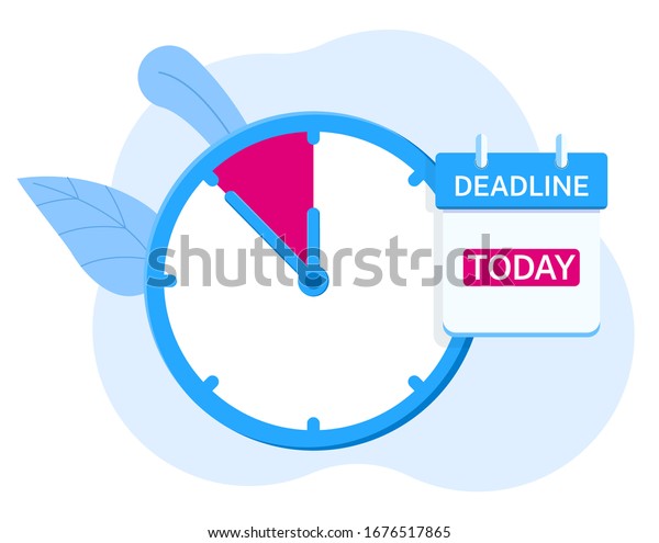 Clock Showing Approaching Deadline Calendar Project Stock Vector ...