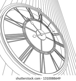 Clock Sketch 3d Illustration Stock Vector (Royalty Free) 1310088649 ...