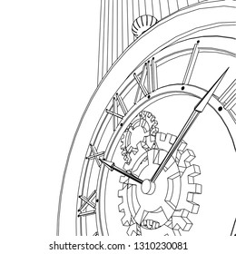 Clock Sketch 3d Illustration Stock Vector (Royalty Free) 1310230081 ...