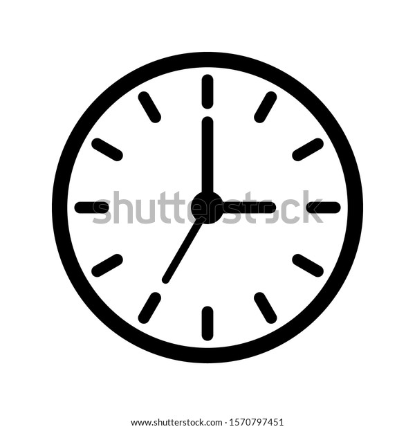 Clock Time Icon On White Background Stock Vector (Royalty Free ...
