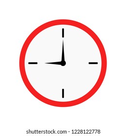 Clock Time Red Color Hours Clock Stock Vector (Royalty Free) 1228122778 ...