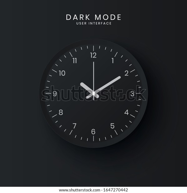 Clock Ui Dark Mode Simple Elegant Stock Vector (Royalty Free ...