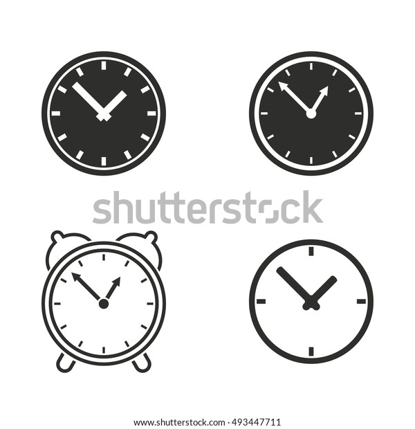 Clock Vector Icons Set Black Illustration Stock Vector (Royalty Free ...