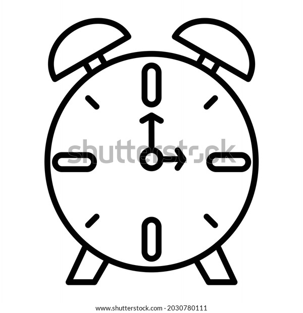 Clock Vector Outline Icon Isolated On Stock Vector (Royalty Free ...