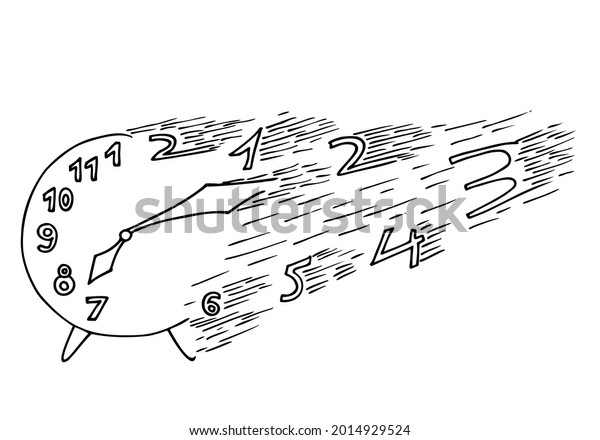Clock Which Wind Seems Blow Numbers Stock Vector (Royalty Free ...