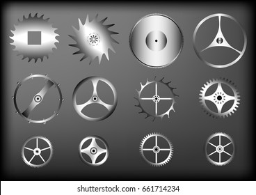 Clock Work Gears Wheels: vector de stock (libre de regalías) 661714234 ...