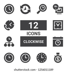 Clockwise Icon Set Collection 12 Filled Stock Vector (Royalty Free ...