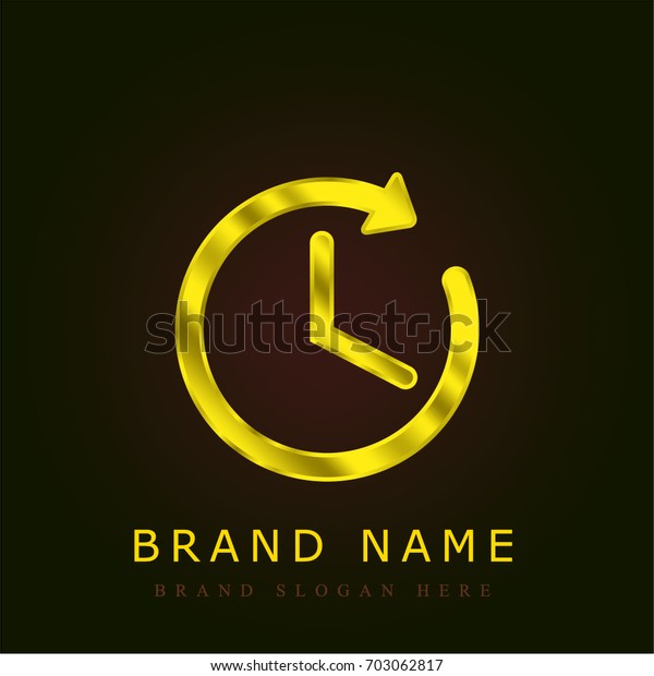 Clockwise Rotation Golden Metallic Logo Stock Vector (Royalty Free ...