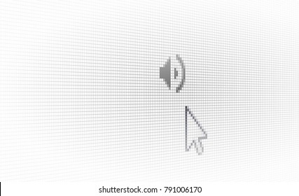 Close Arrow Cursor Site Sound Settings Stock Vector (Royalty Free ...