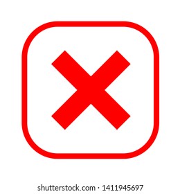 Close Button Icon White Red Background Stock Vector (Royalty Free ...