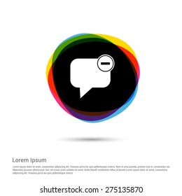 Close Chat Window Icon White Pictogram Stock Vector (Royalty Free ...