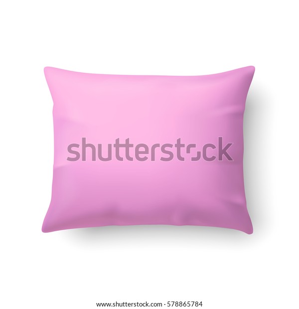 Close Classic Pink Pillow Isolated On Stock Vector (Royalty Free ...