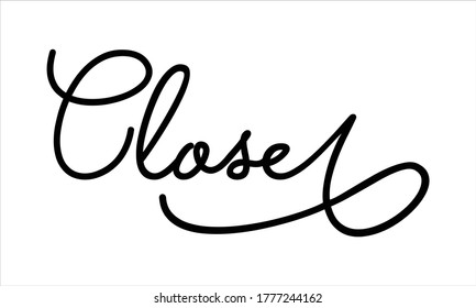 Close Hand Written Typography Black Script Stock Vector (Royalty Free ...