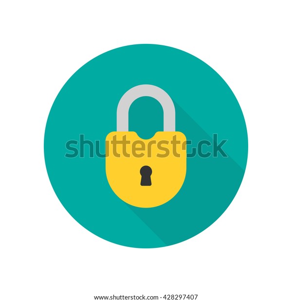 Close Lock Flat Icon Silhouette Lock Stock Vector (Royalty Free ...
