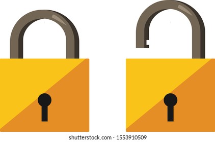 Close Open Lock Illustration Stock Vector (Royalty Free) 1553910509 ...