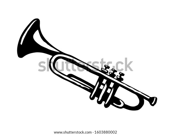 Close Romantic Aged Gold Solo Aerophone Stock Vector (Royalty Free ...