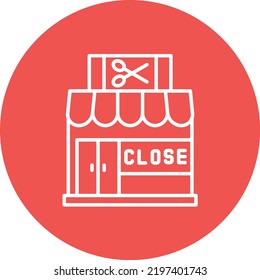 Close Shop Line Circle Icon Vector Stock Vector (Royalty Free ...