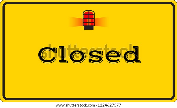 Closed Alert Sign Board Vector Illustration: เวกเตอร์สต็อก (ปลอดค่า ...