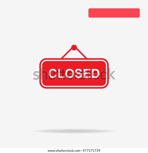 Closed Banner Icon Vector Concept Illustration Stock Vector (Royalty ...