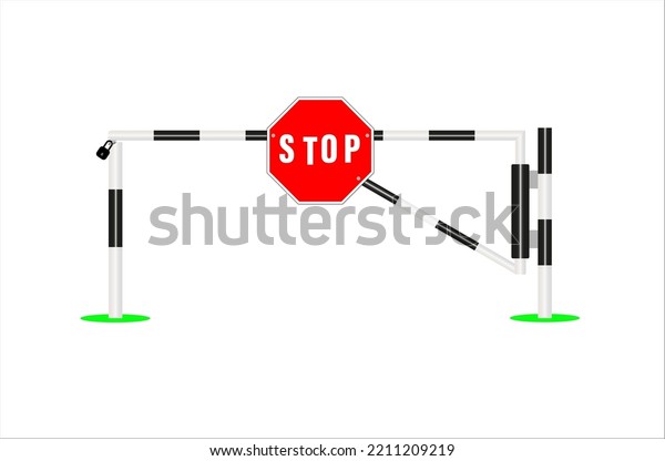 Closed Barrier Stop Sign Striped Closed Stock Vector (Royalty Free ...