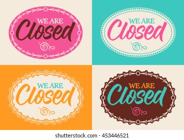 Closed Cyrillic Calligraphy Handwritten Text Set Stock Vector (Royalty ...