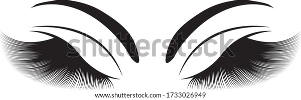 Closed Eyes Vector Illustration Outline Stock Vector (Royalty Free ...
