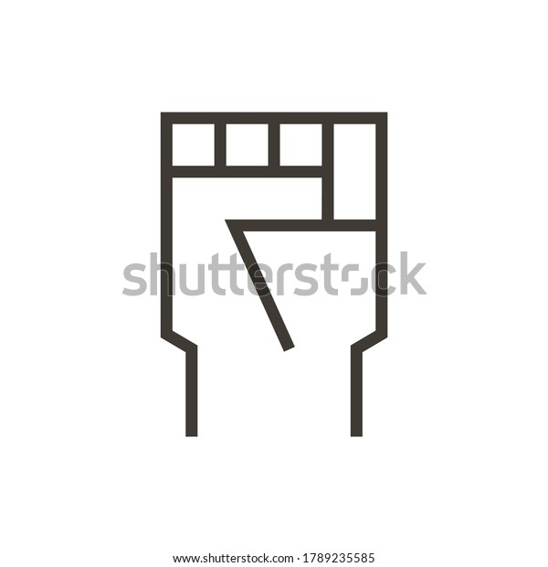 Closed Fist Vector Illustration Icon Hand Stock Vector (Royalty Free ...
