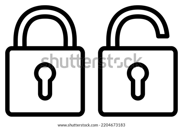 Closed Lock Nad Open Lock Icons Stock Vector (Royalty Free) 2204673183 ...