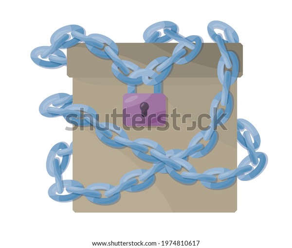 Closed Paper Box Chain Lock On Stock Vector (Royalty Free) 1974810617 ...