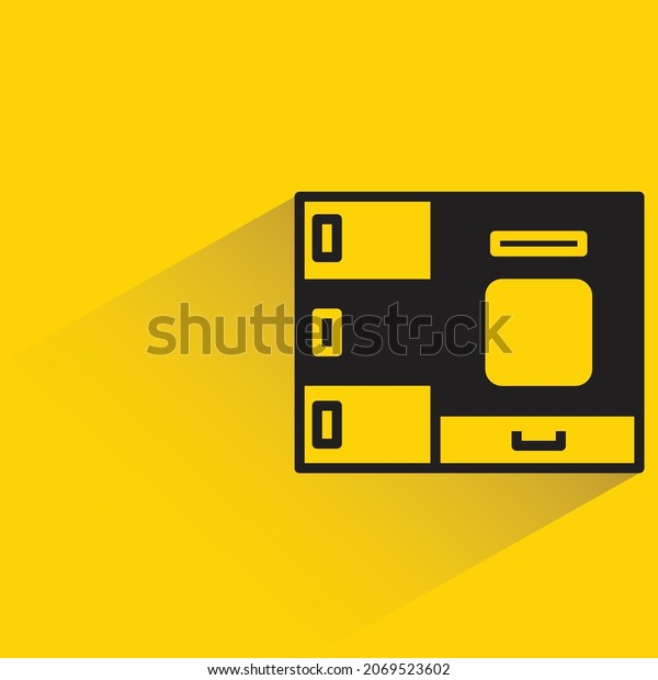 Closet Wardrobe Shadow On Yellow Background Stock Vector (Royalty Free ...