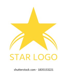 Closeup Abstract Flat Yellow Star Logo Stock Vector (Royalty Free ...