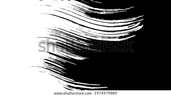 Closeup Brushstroke Design Element Black White Stock Vector (Royalty ...
