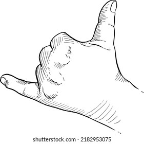 Closeup Hand Making Call Me Sign Stock Vector (Royalty Free) 2182953075 ...